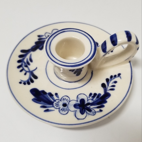 Accents | Vintage Hand Painted Porcelain Delft Blue Colour Candle ...